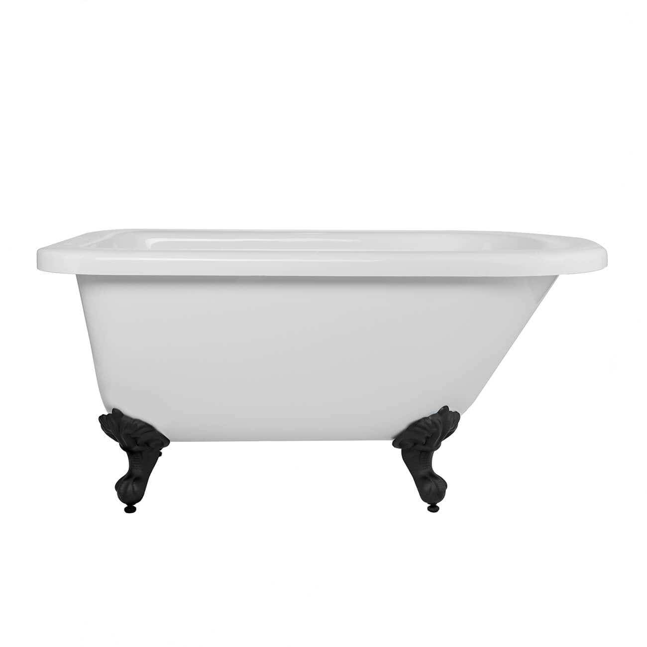 Savanna 60 Inch Acrylic Classic Clawfoot Tub - Rim Faucet Drillings ...