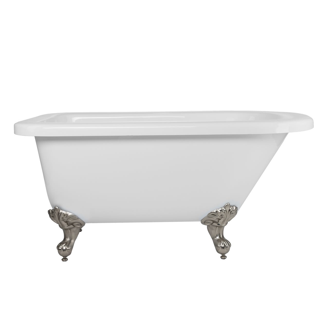 Savanna 60 Inch Acrylic Classic Clawfoot Tub - Rim Faucet Drillings ...