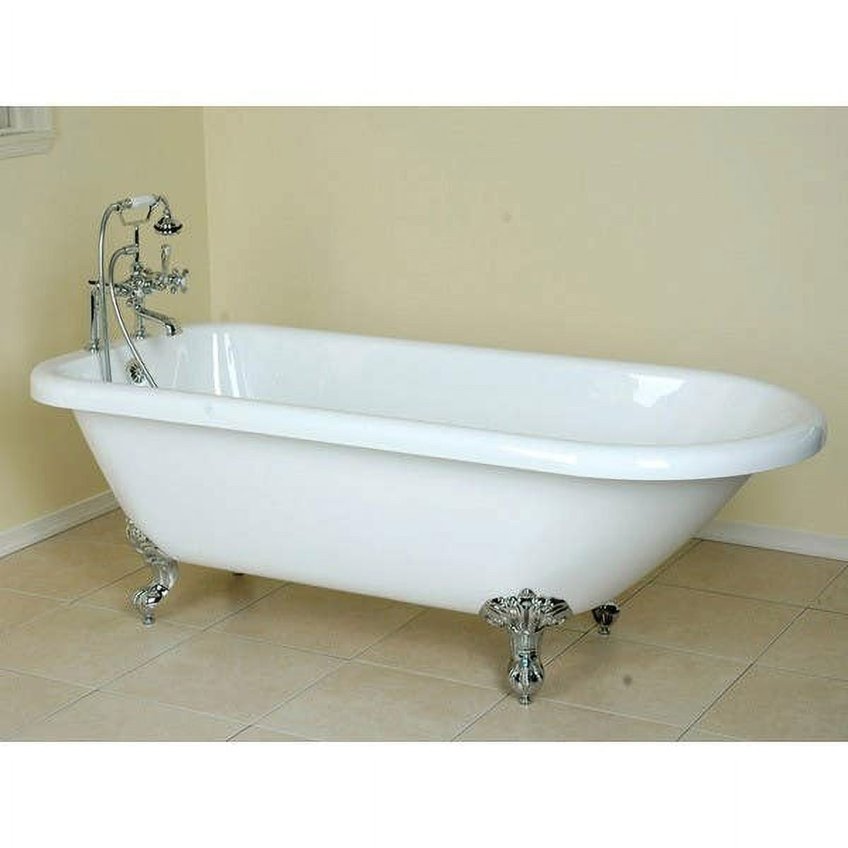 Savanna 70 Inch Acrylic Classic Clawfoot Tub - Rim Faucet Drillings ...