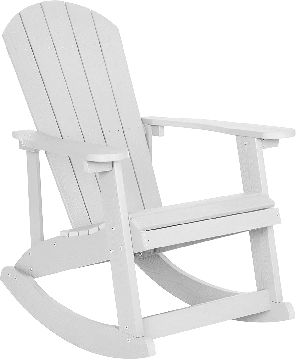 Savannah All-Weather Poly Resin Wood Adirondack Rocking Chair with Rust ...
