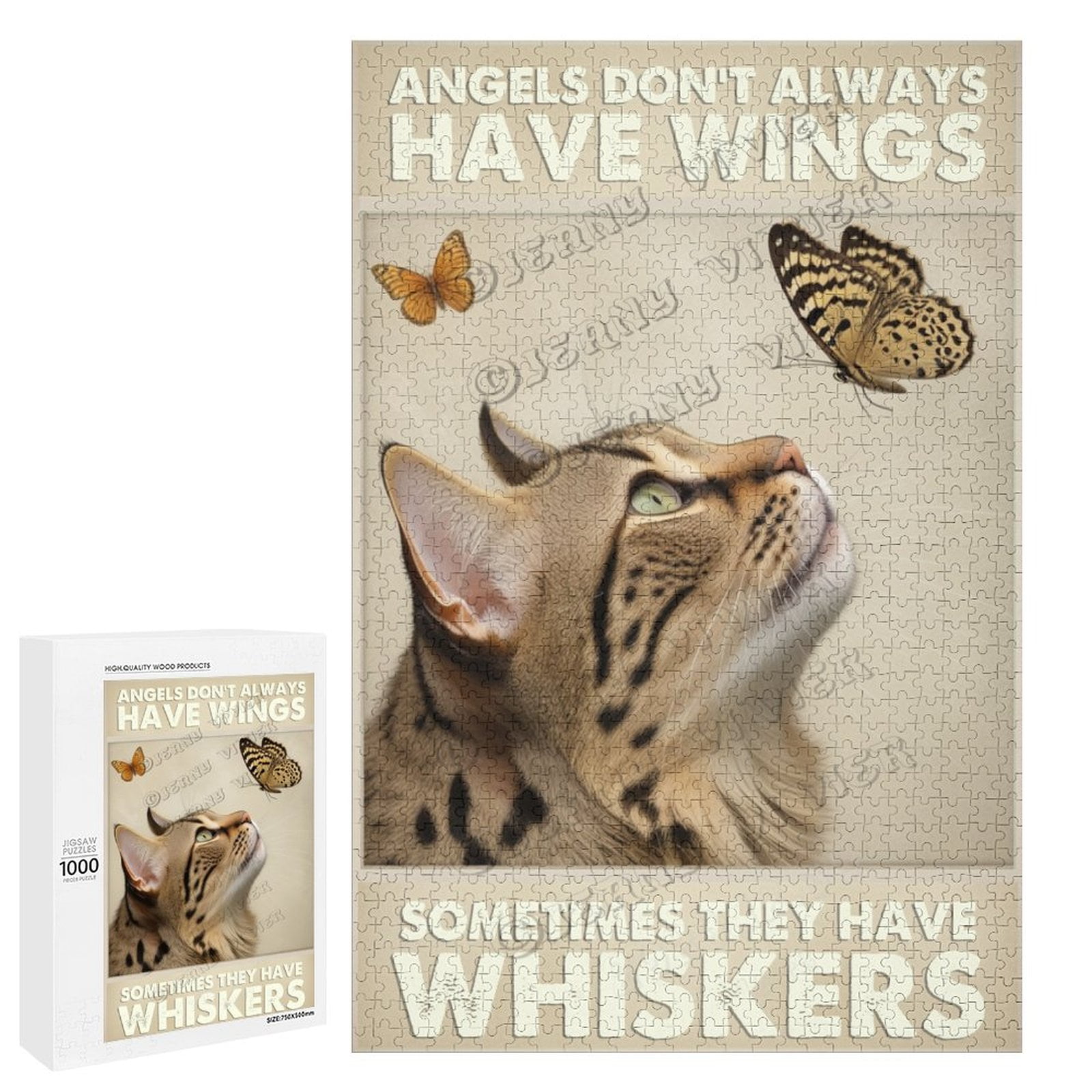 Savannah Cat Puzzles for Adults 1000 Pieces, Kitten Puzzle Cat With ...