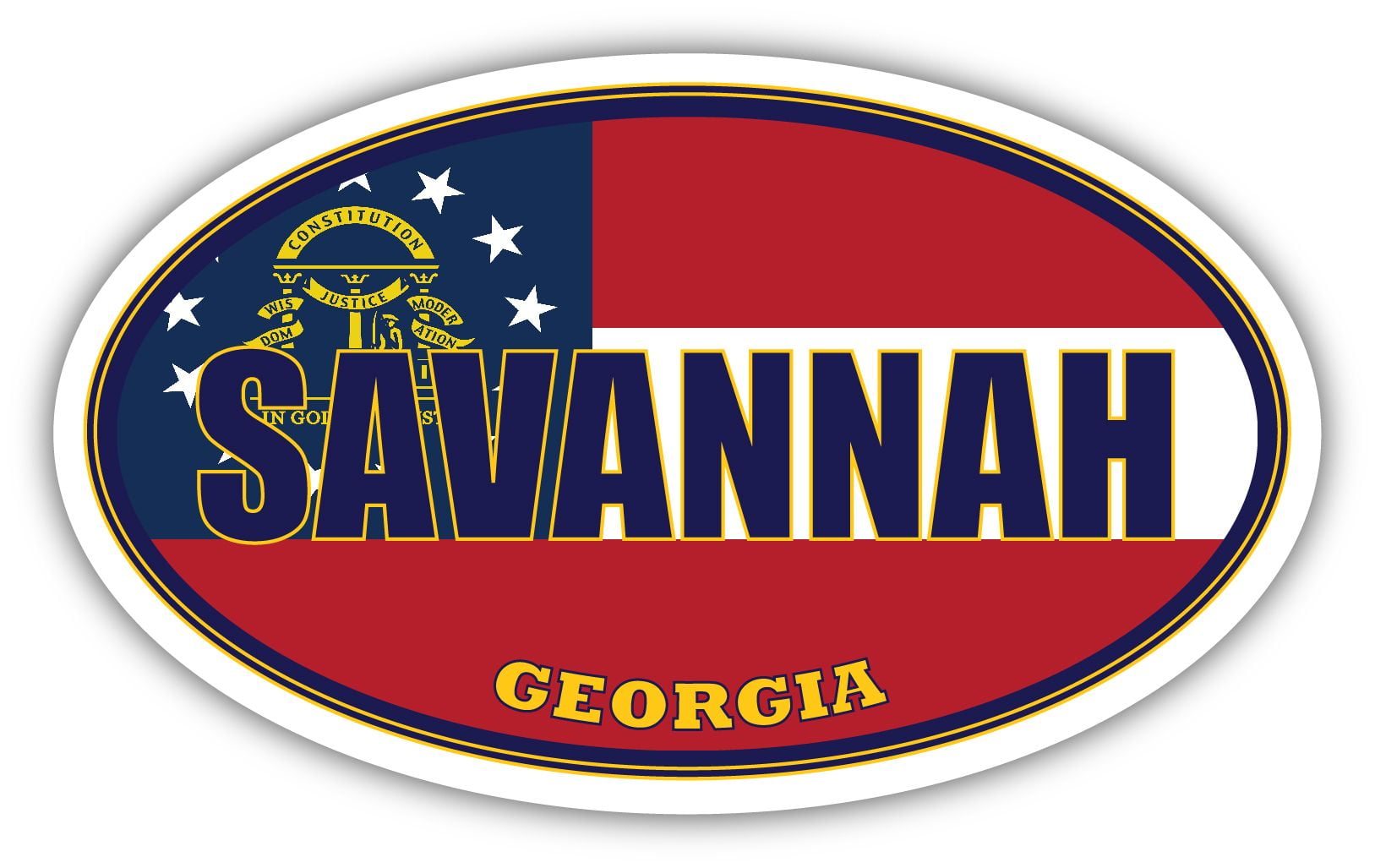 Savannah City Georgia State State Flag | GA Flag Chatham County Oval ...