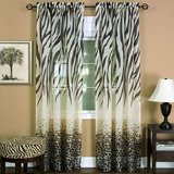 Savannah Collection Wild Safari Zebra and Leopard Print Sheer Panel in ...