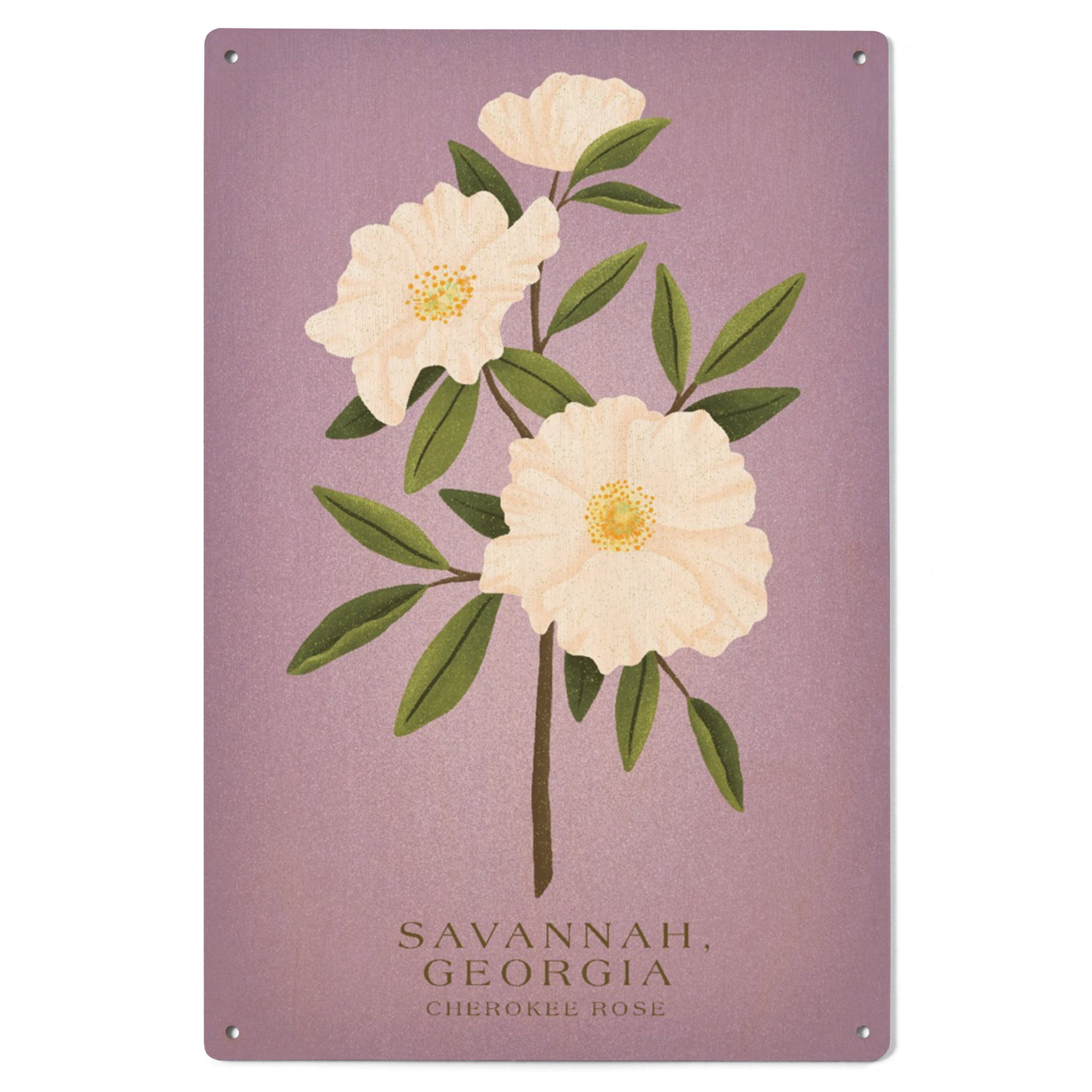 Savannah, Georgia, Cherokee Rose, Vintage Flora, State Series Birch ...