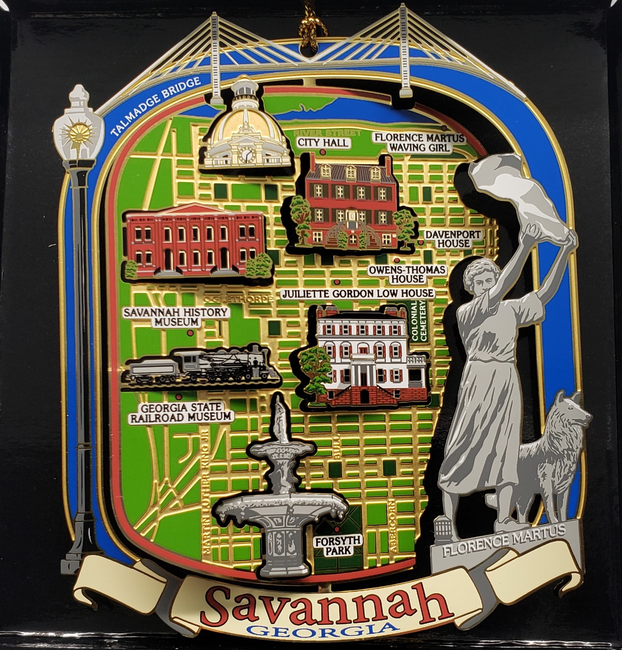 Savannah Georgia Christmas Ornament City Landmarks Souvenir Gift ...