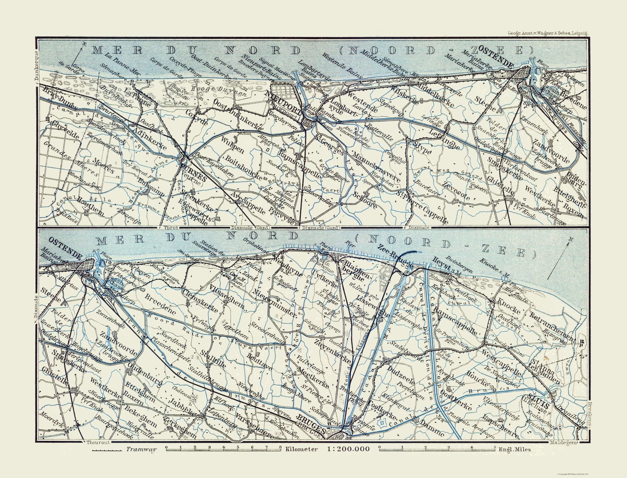 Historic Nautical Map - North Sea Belgium - Baedeker 1910 - 30.21 x 23 ...
