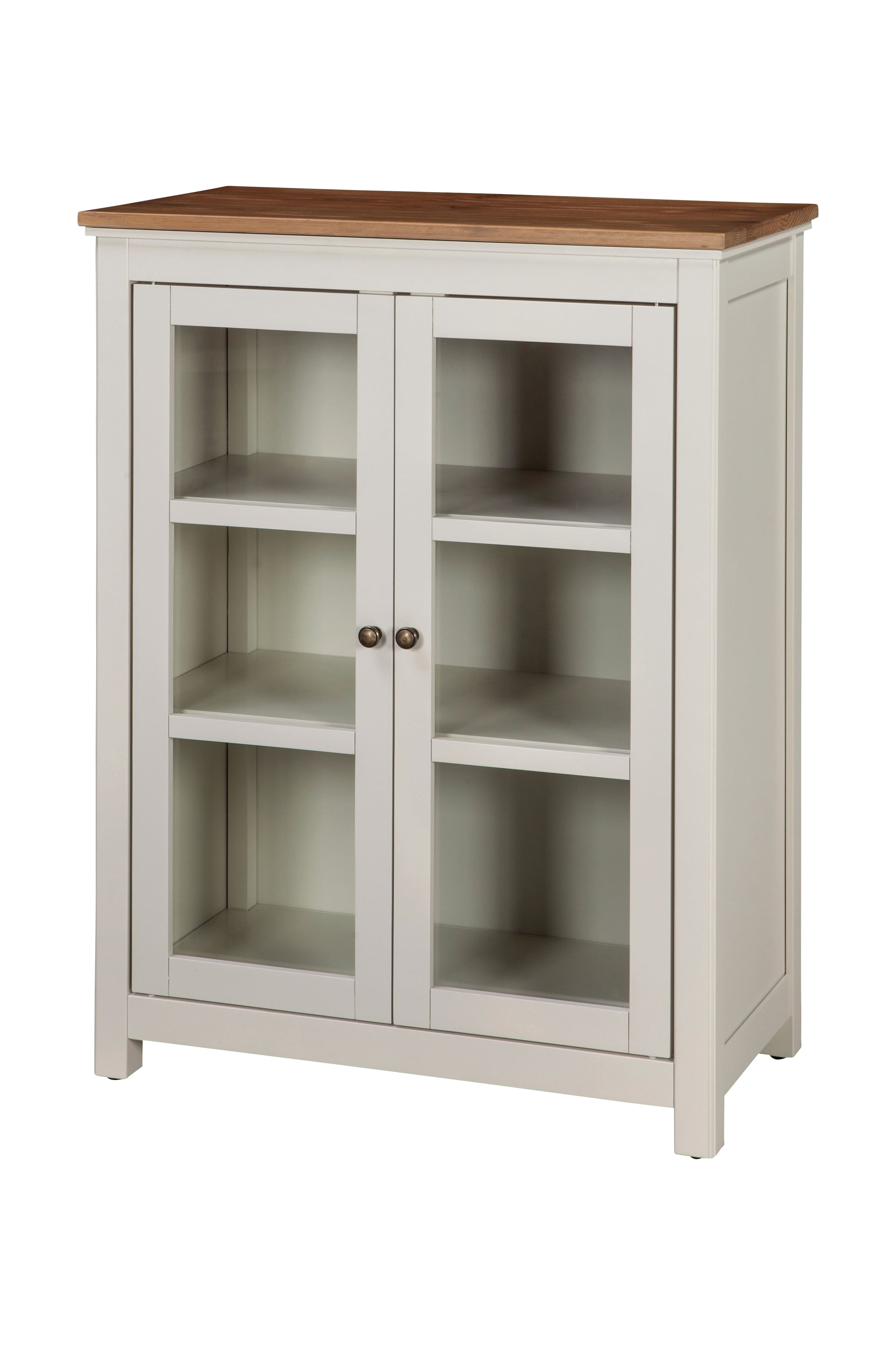 Savannah Pie Safe Cabinet, Ivory with Natural Wood Top - Walmart.com