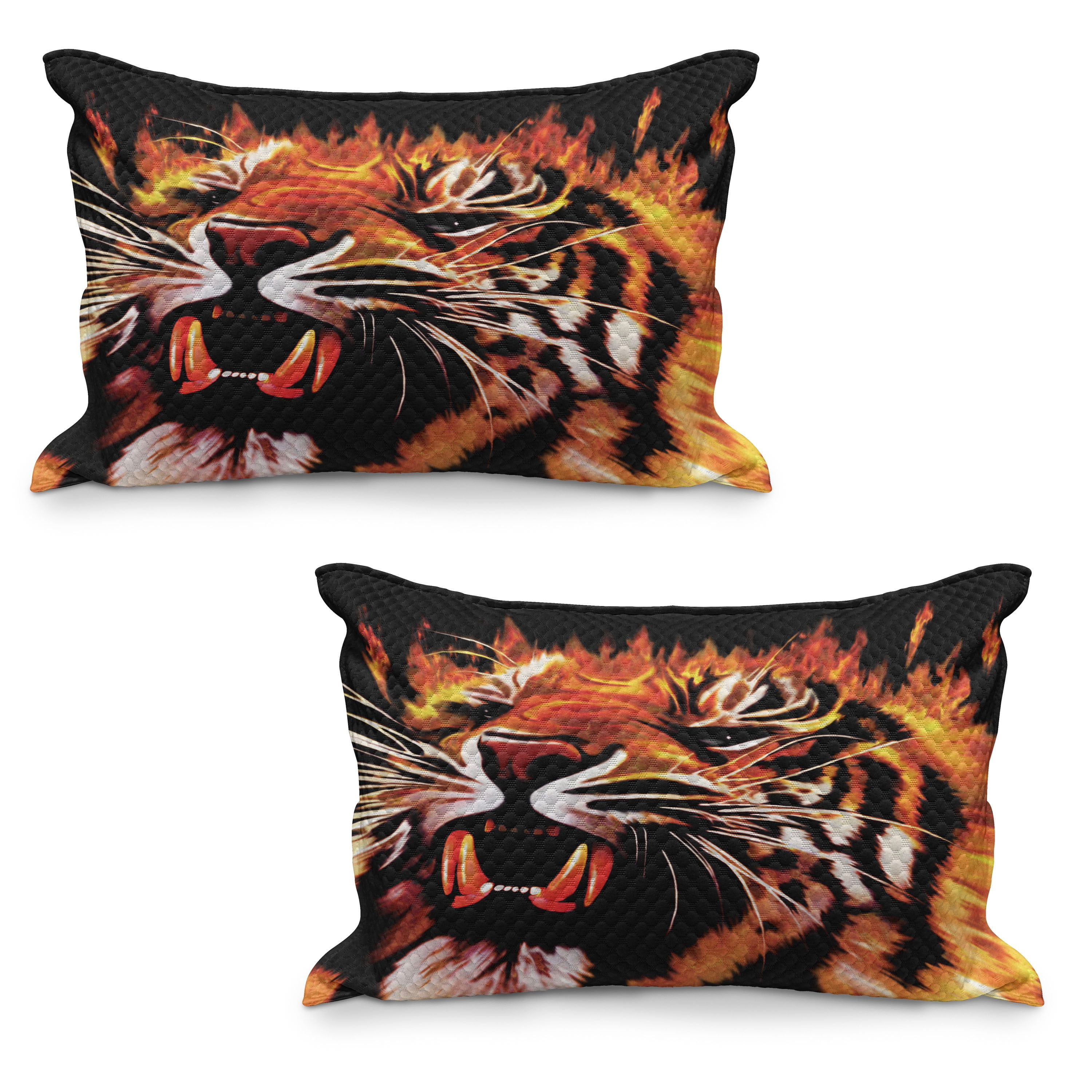 Savannah Quilted Pillowcover Set of 2, Power Tiger Hunterest King Beast ...