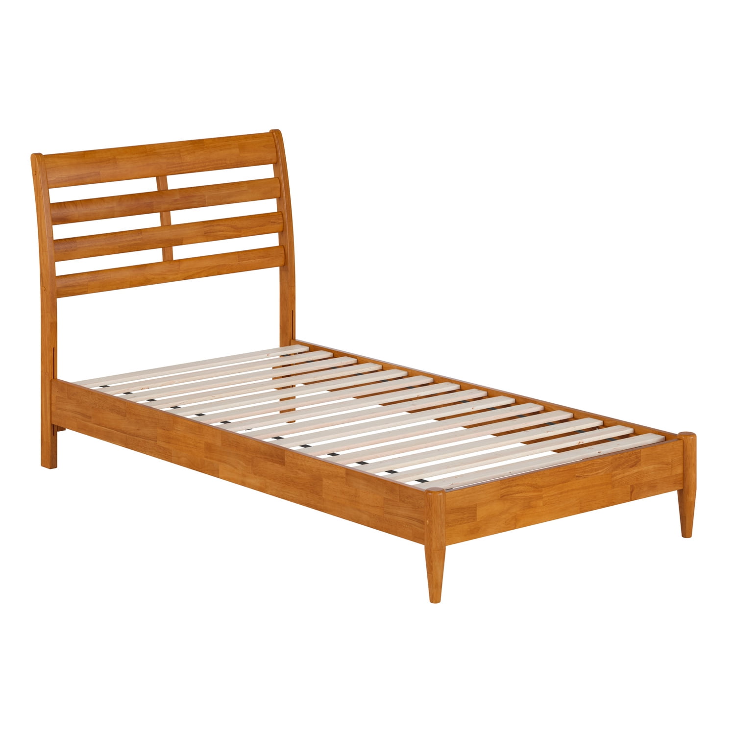 Savannah Twin Wood Low Profile Platform Bed in Light Toffee - Walmart.com