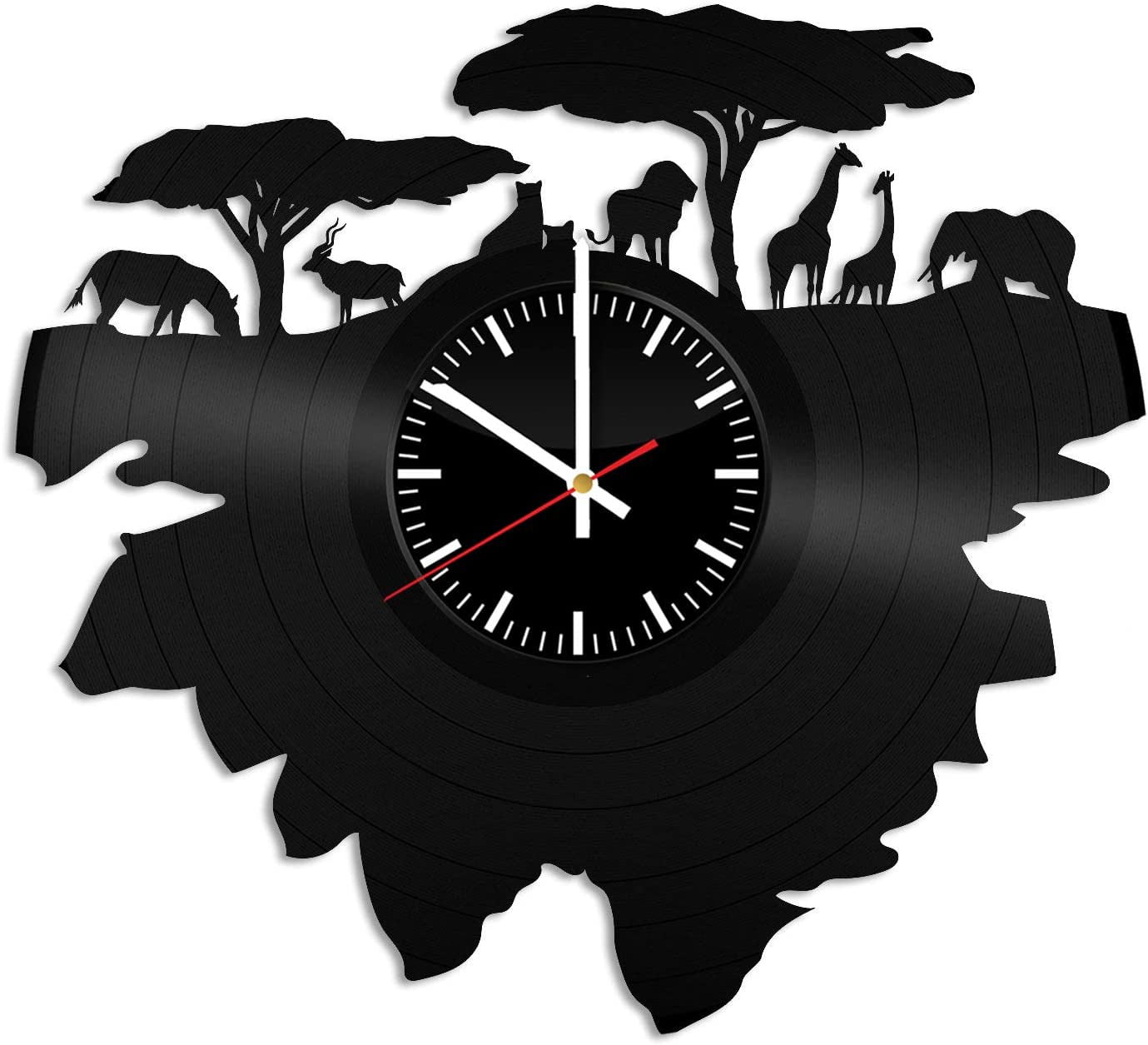 Savannah Vintage Black Vinyl Record Wall Clock Wall Art 3D Modern ...