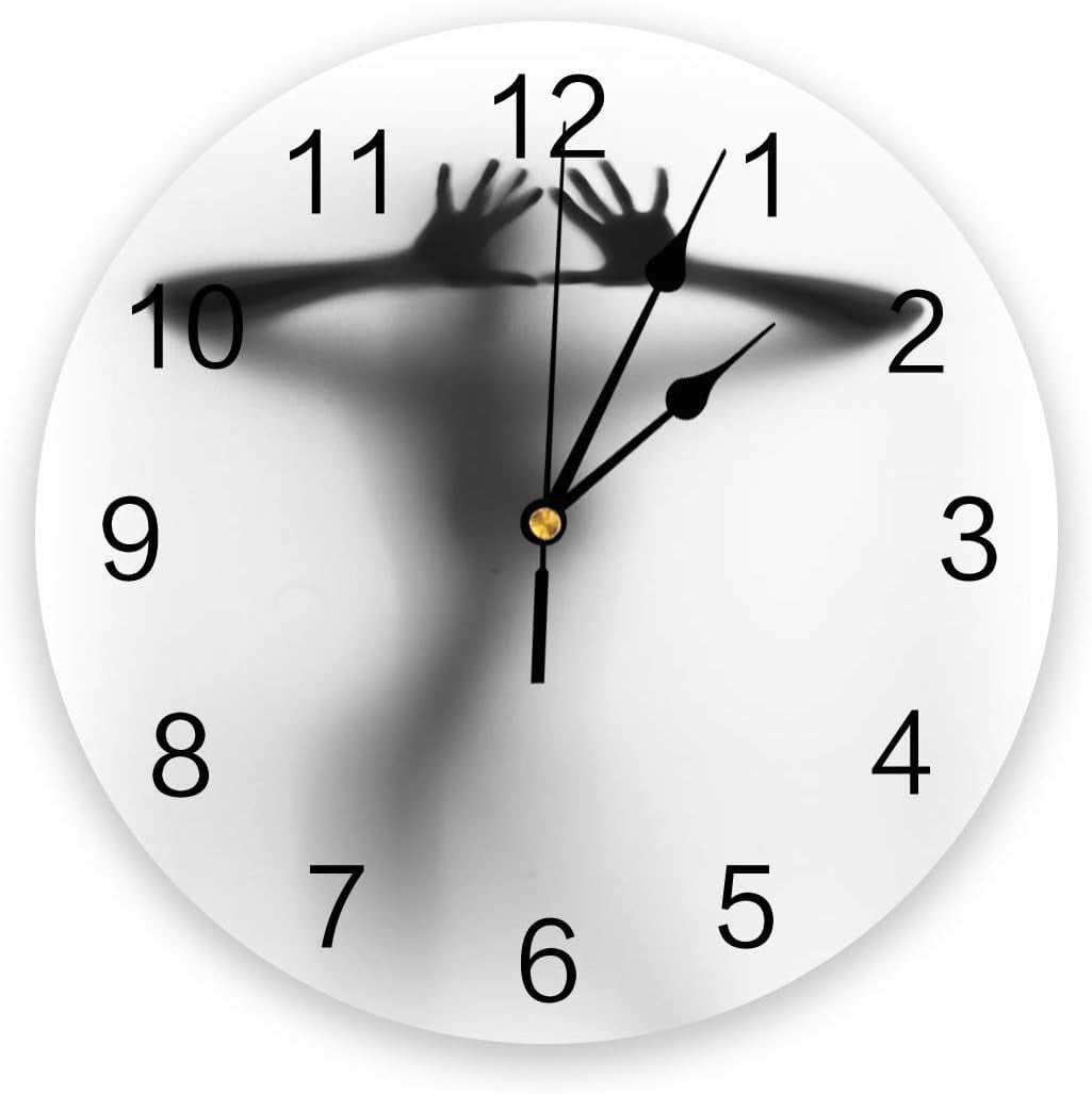 Savannan Silent Non-Ticking Round PVC Wall Clock, Women Silhouettes ...