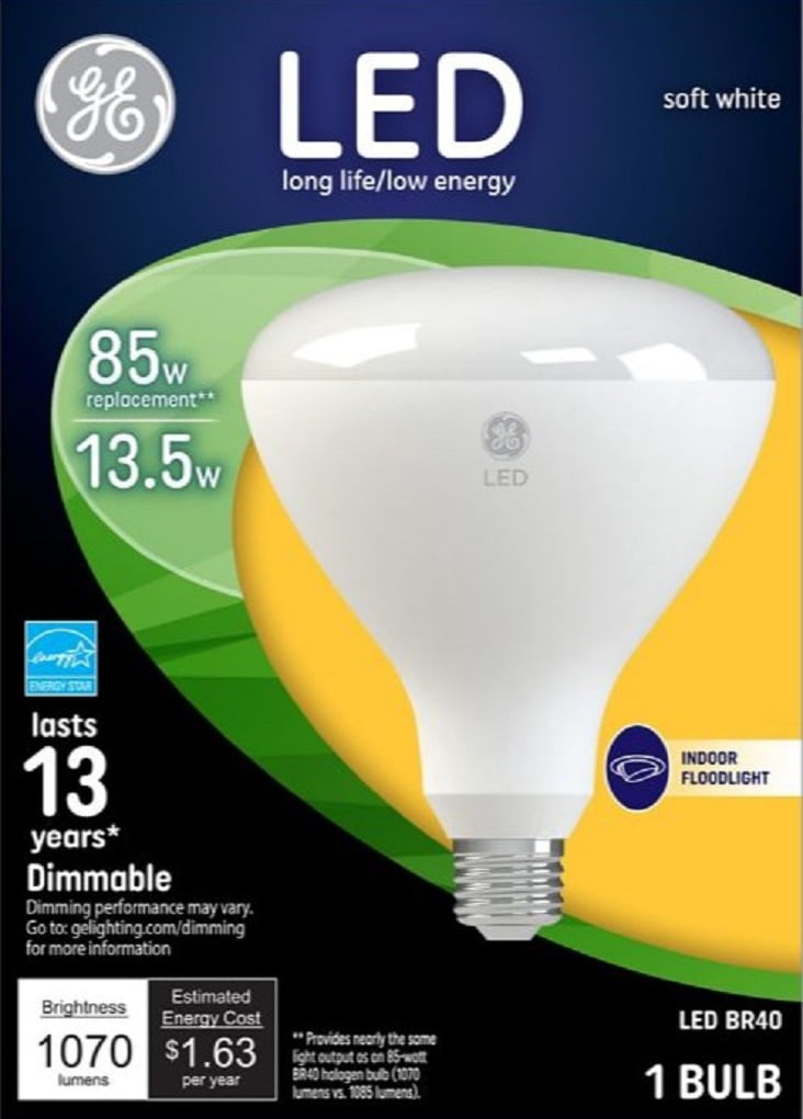 Savant 41055 GE LED Indoor Floodlight Bulb, Soft White, 13.5-watts ...