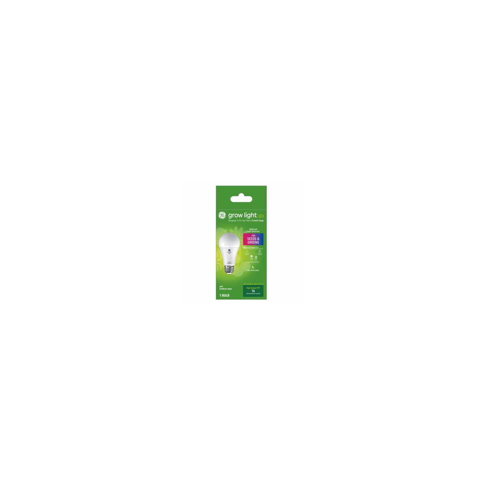 Savant 93129754 GE Grow LED Light Bulb for Seeds and Greens A19 Plant ...