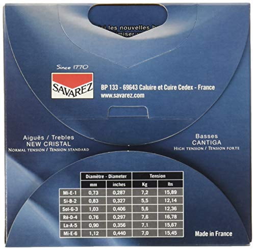 Savarez Medium Classical Guitars Strings New Cristal Cantiga Set 510CRJ Mixed Tension red-Blue ...