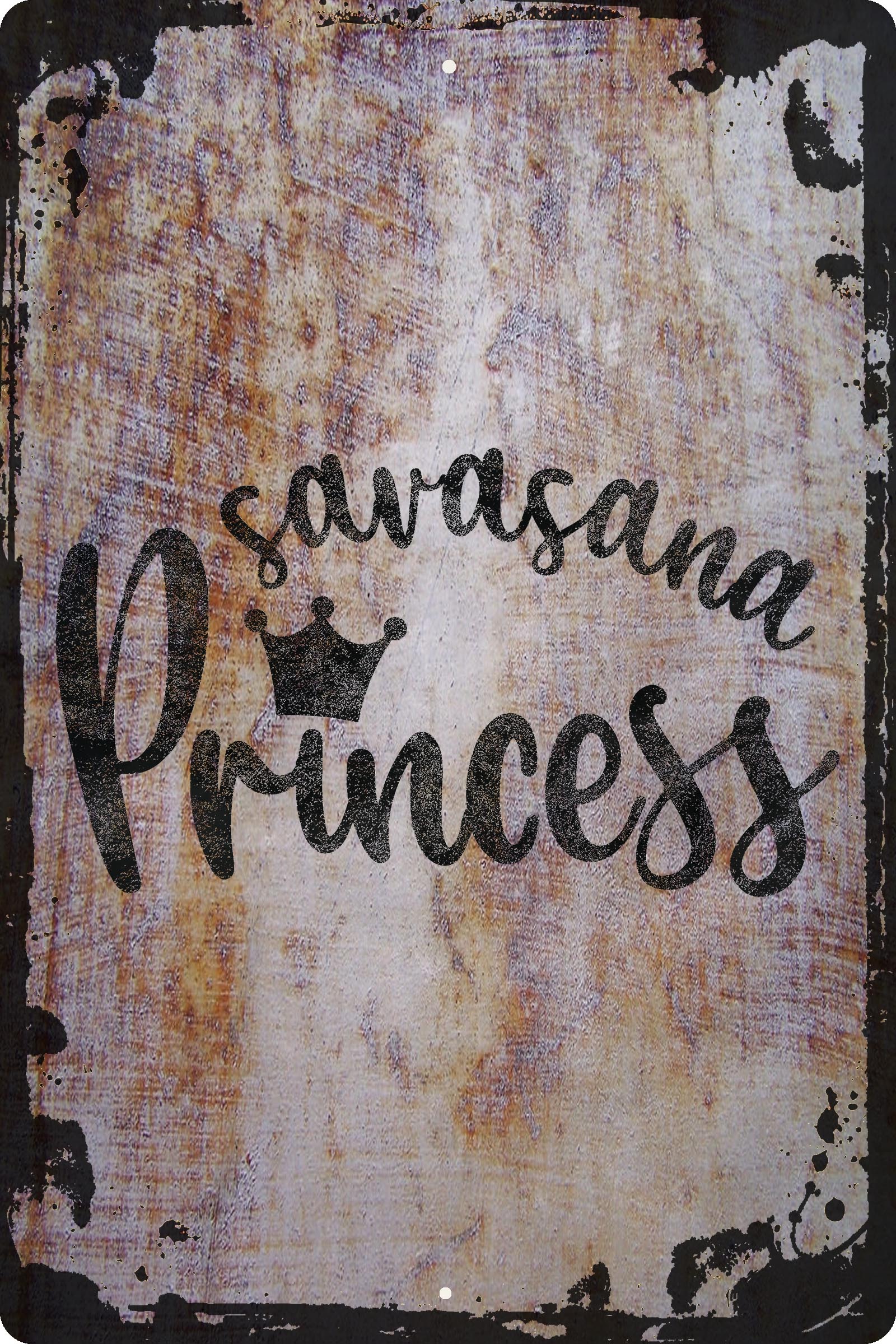 Savasana princess crown cursive funny yoga laying flat easy pose Beige ...