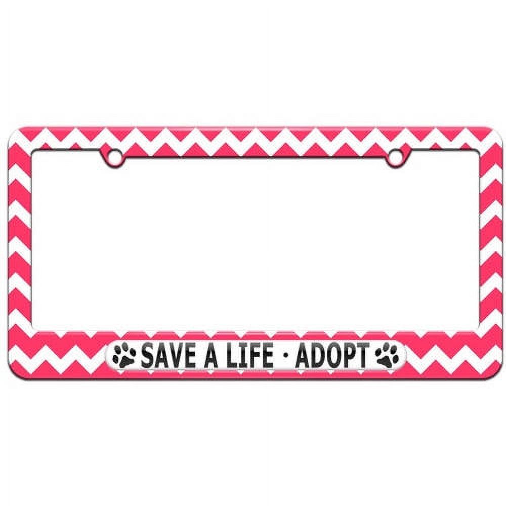 Save A Life Adopt, Pet Cat Dog License Plate Tag Frame, Multiple Colors ...
