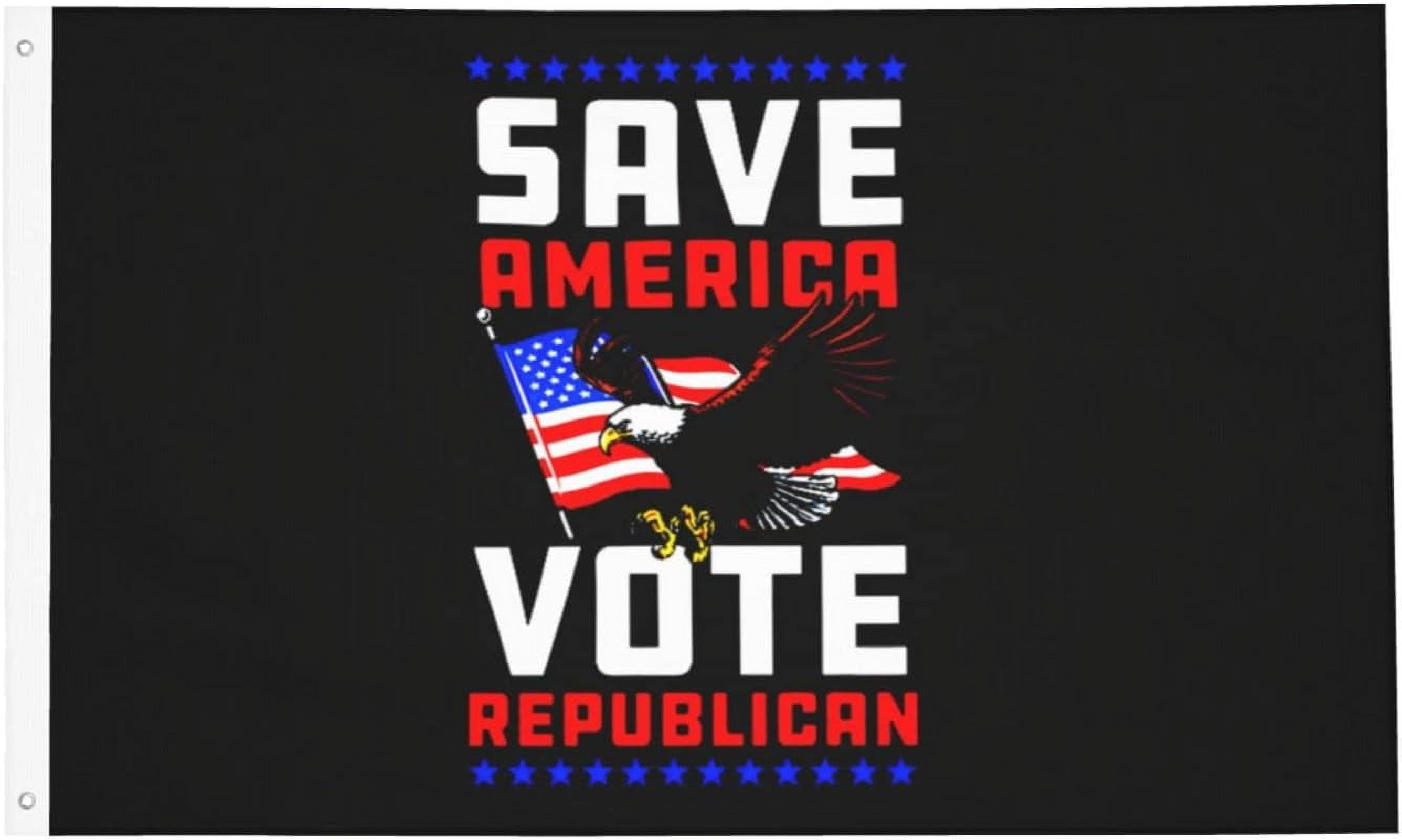 Save America Vote Republican Proud Conservative Banner With Metal ...