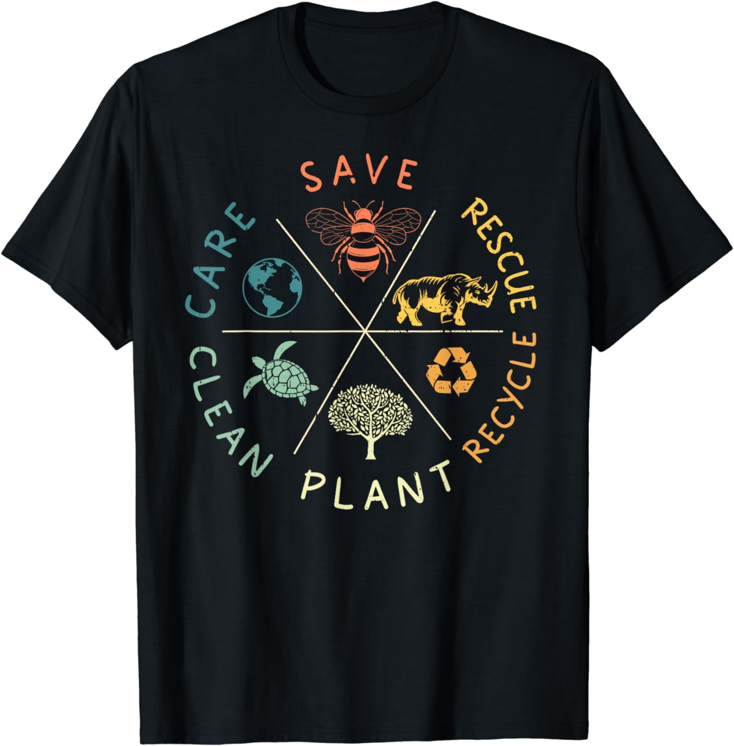 Save Bees Rescue Animals Recycle Plastic Earth Day Vintage T-Shirt ...