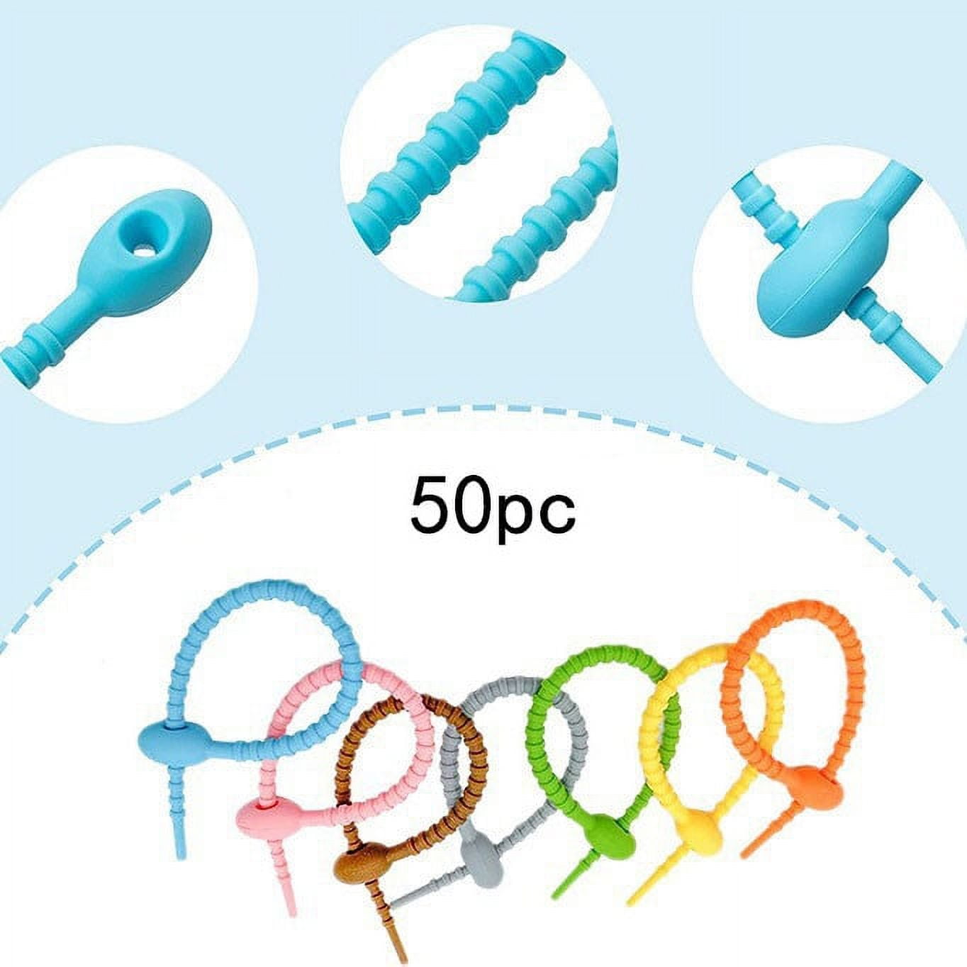 Save Big! 50-Pack Reusable Cable Ties with Retractable Rope Key Rings ...