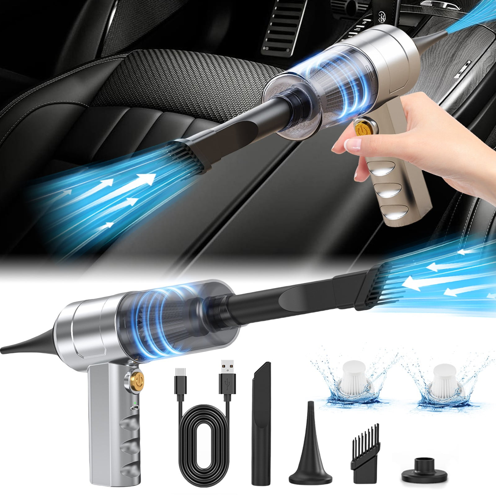 Save Big, Car Portable Handheld Small Vacuum Cleaner, Wireless and ...