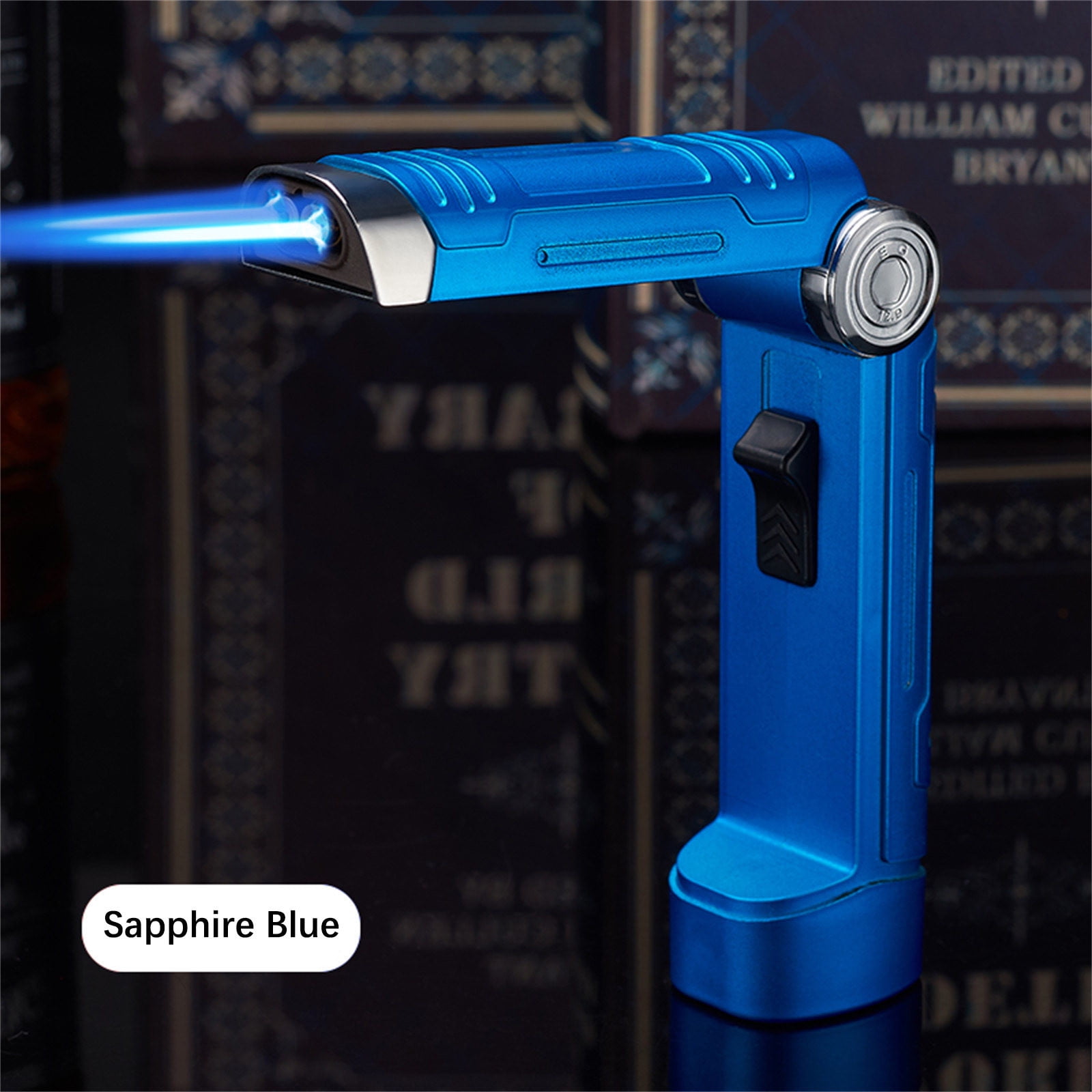 Save Big! Folding Windproof Torch Lighters, Dual Blue Flame Refillable ...