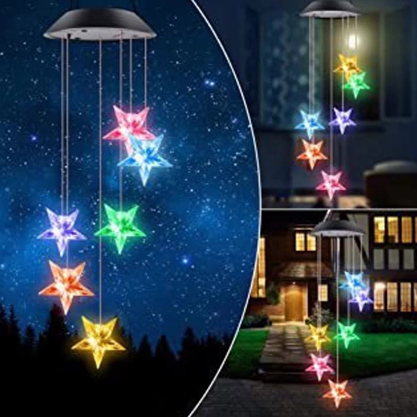 Save Big! Solar Wind Chime Light, LED Hanging Light for Outdoor Garden ...