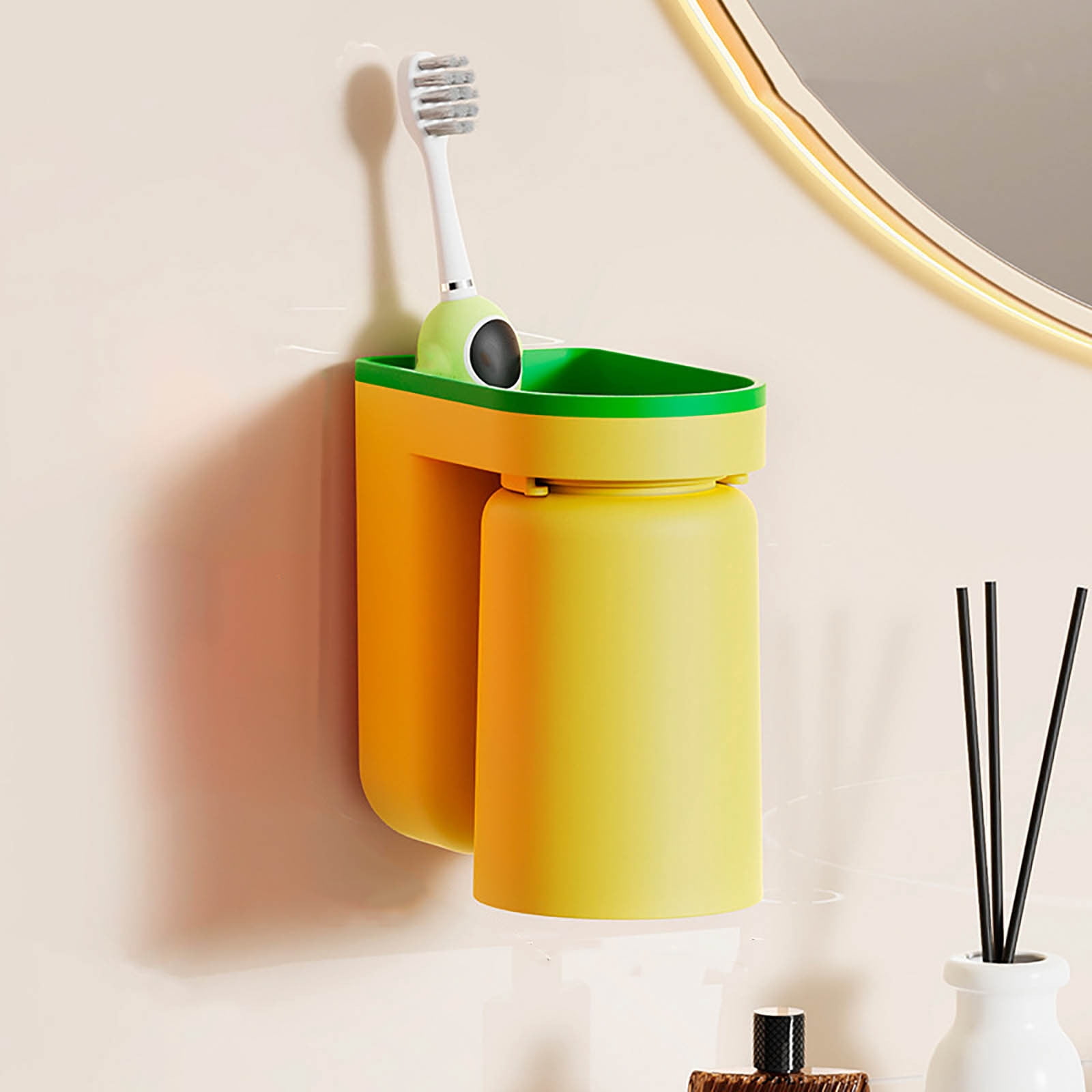 Save Big! Wall Mounted Toothbrush Storage Rack, No Punching Bathroom ...