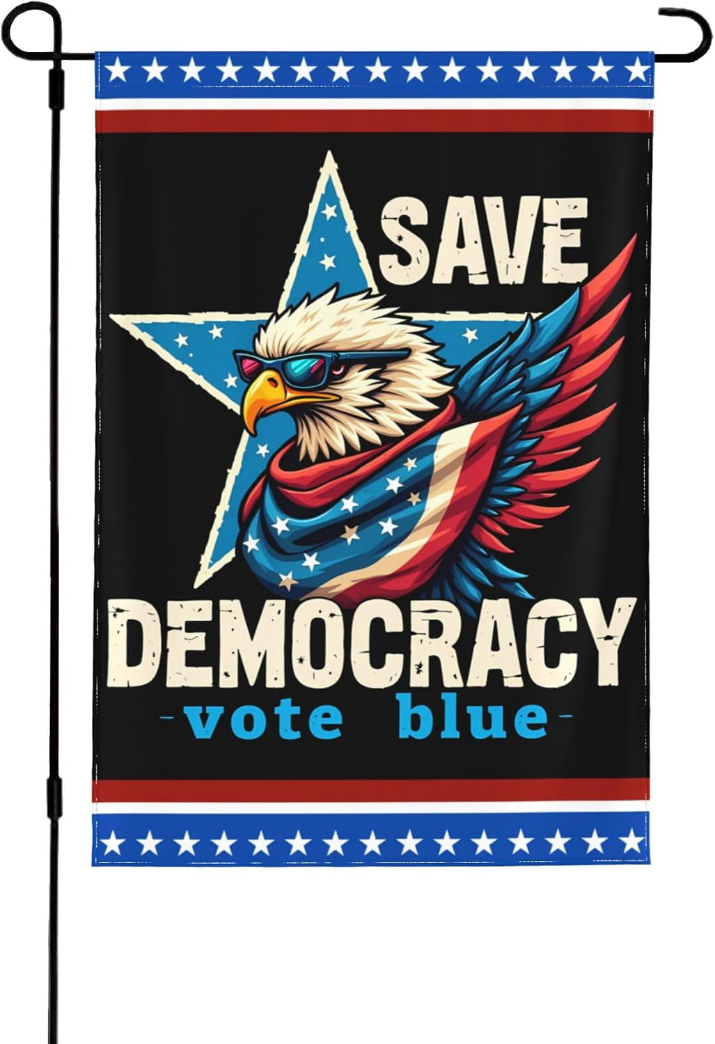 Save Democracy Vote Blue Flag American Patriotic Garden Flags 12.5