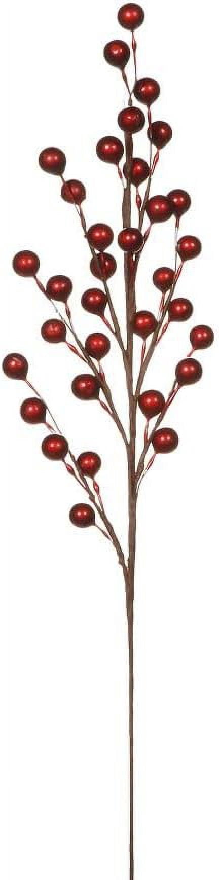 Save Dollar Stores Christmas Floral Shimmer Red Pearl Spray, 35 Pearls ...