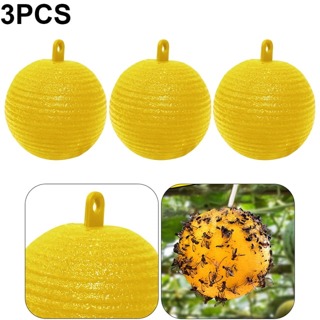 Fruit Fly Sticky Ball Trap, Hanging Fly Sticky Ball Fly Trap Outdoor ...