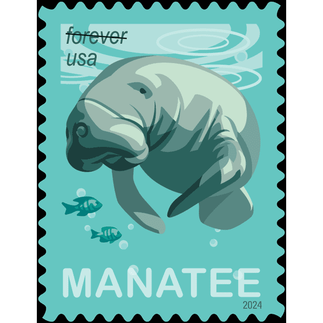 Save Manatees USPS Forever Postage Stamp 1 Book of 20 US First Class ...