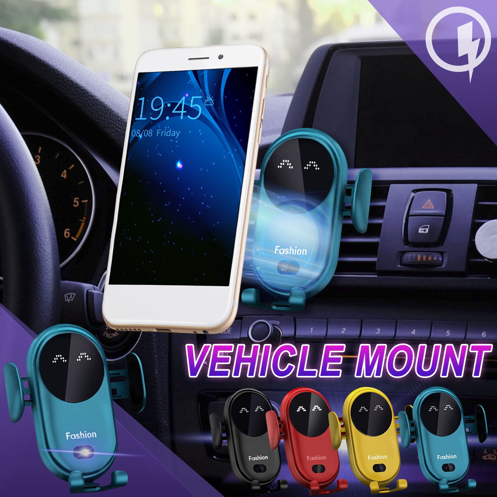 Save More,Automatic Clamping Wireless Charger Car Smart Infrared Sensor ...