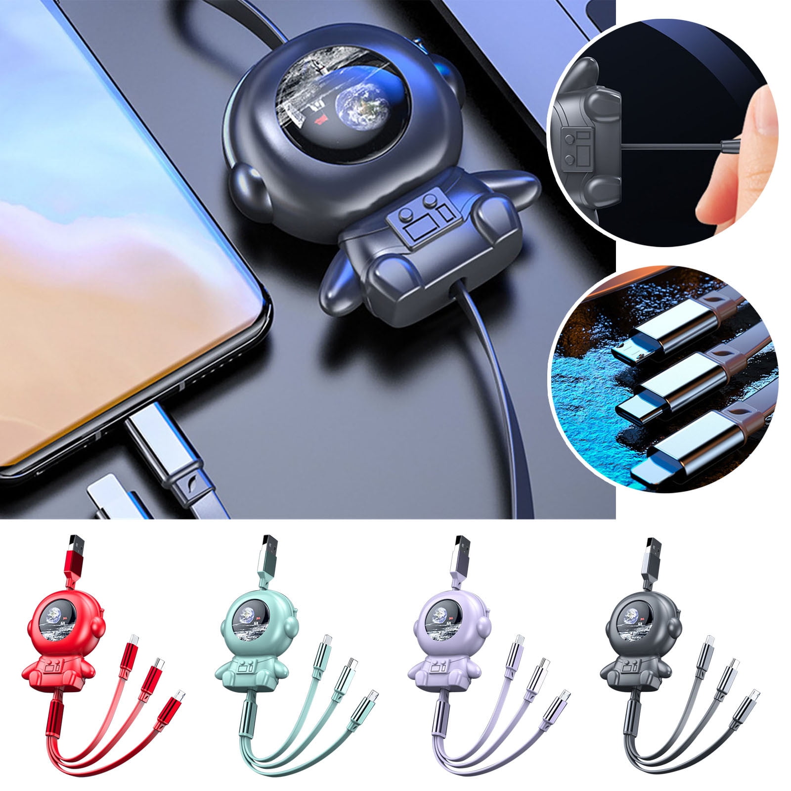 Save More,Five Gear Retractable 3 In 1 USB Cable Data Line Universal ...