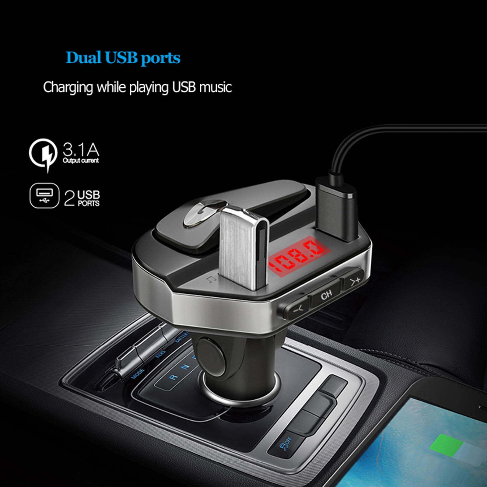 Save More,Multi-function Car Usb Fast Charging Bluetooth MP3 Player ...