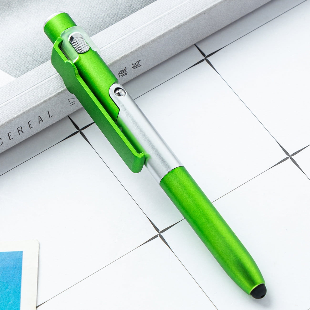 Save More, Multifunctional 4-in-1 Pen, Writing Pen with Stylus, LED ...