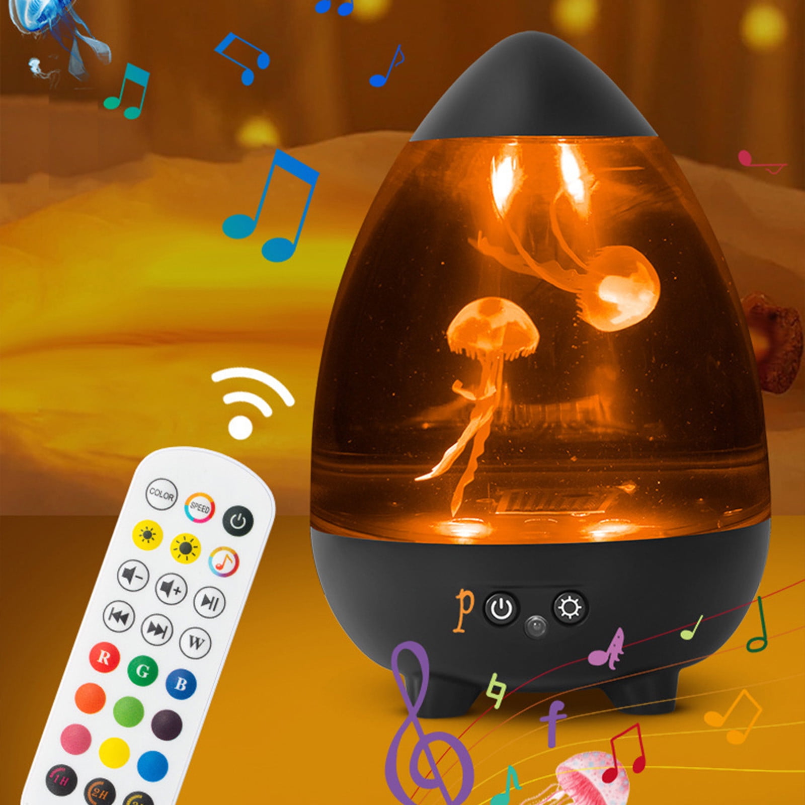 Save More, Remote Control Jellyfish Night Light, 9 Colors Dancing ...