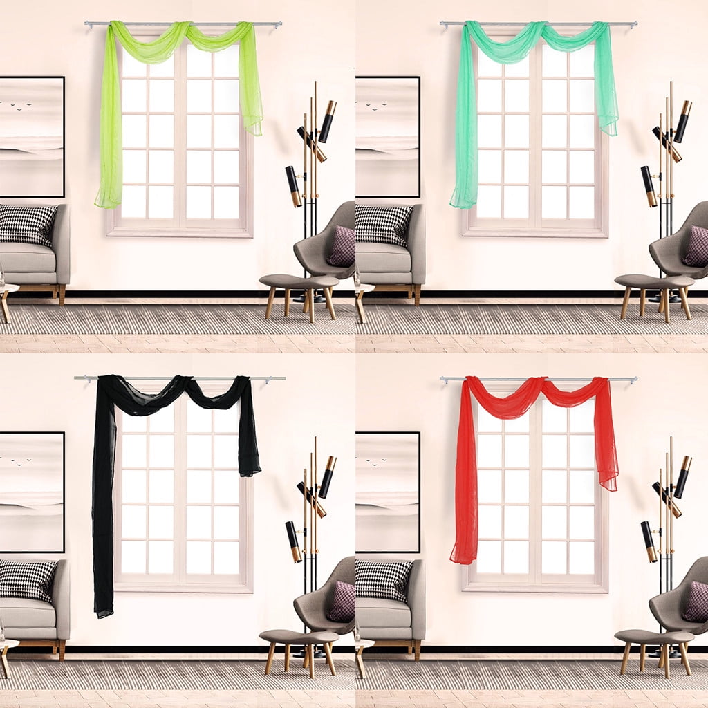 Save More, Voile Curtain Swags, All Colors Valance, Net Window Drapery ...