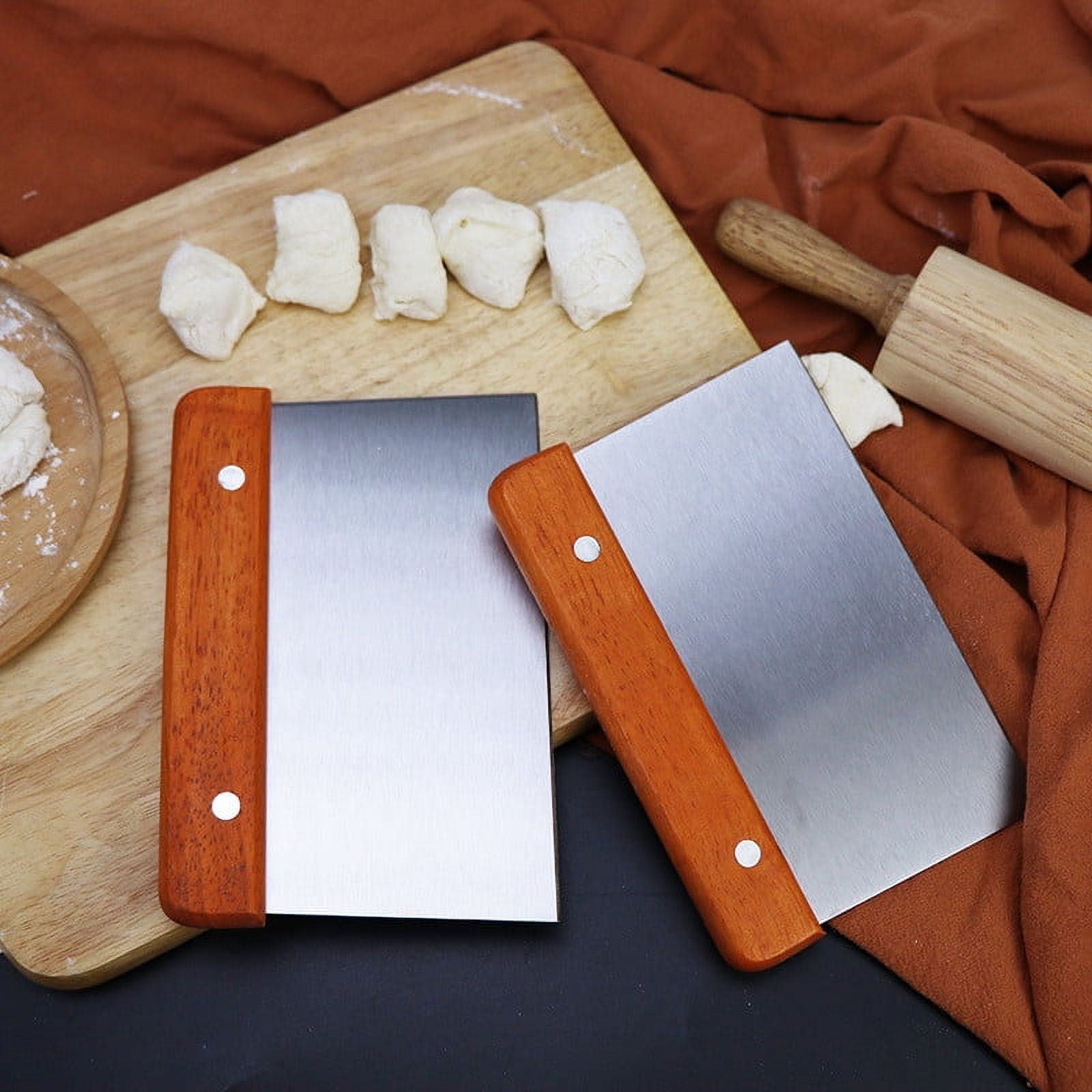 Stainless Steel Cutting Knife | Oil Scraper | Wooden Handle Cake Cream ...