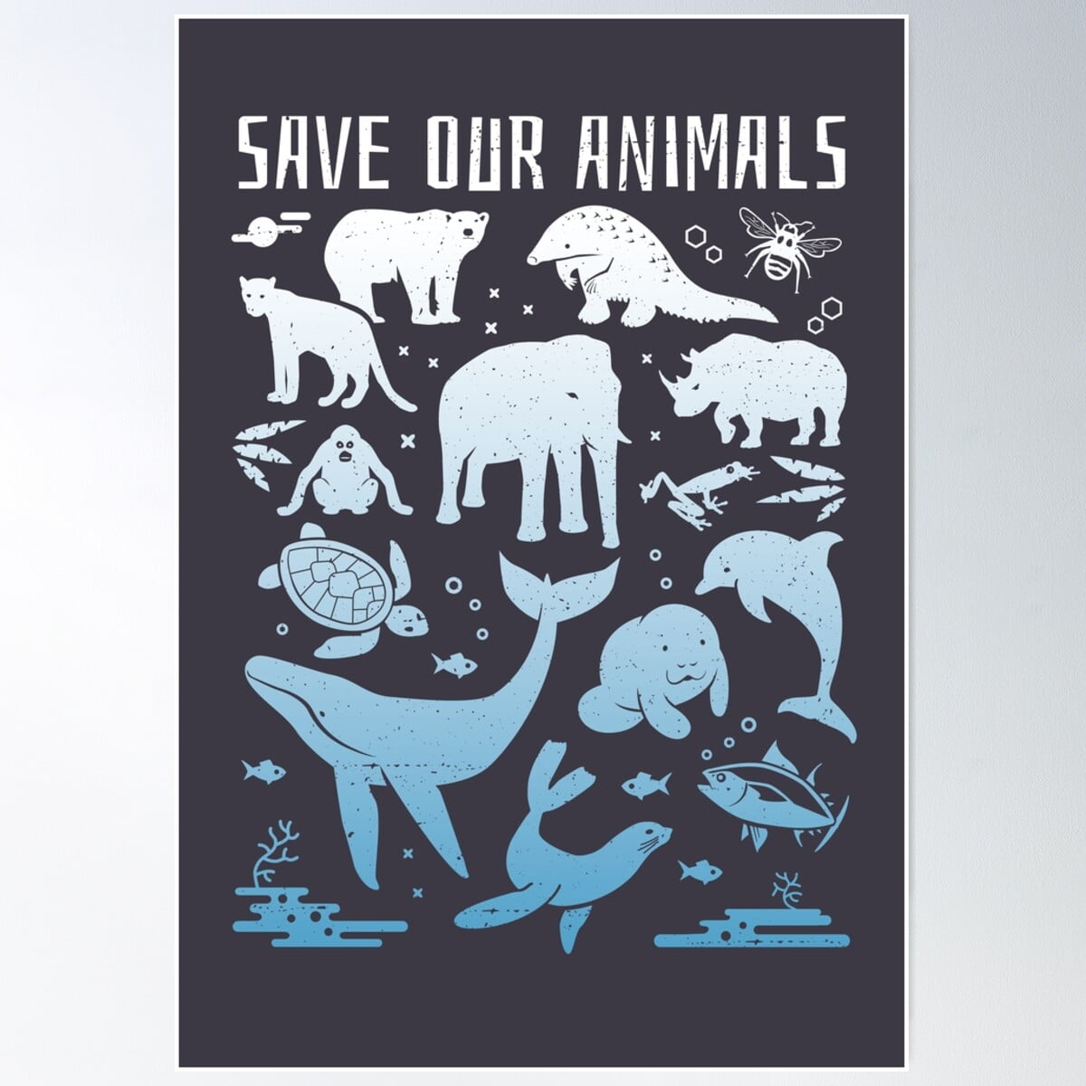 Save Our Animals - Endangered Animals Of The World Poster Wall Art ...