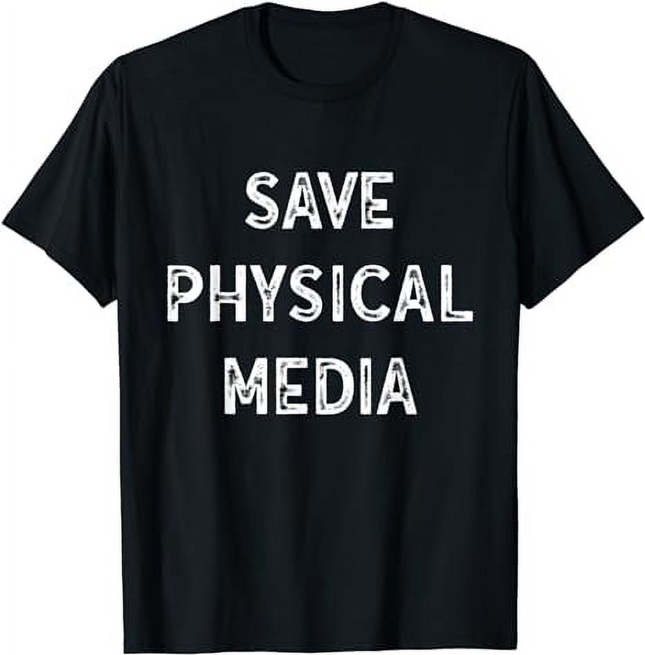 Save Physical Media - VHS CD DVD Blu-ray Vinyl Record T-Shirt - Walmart.com