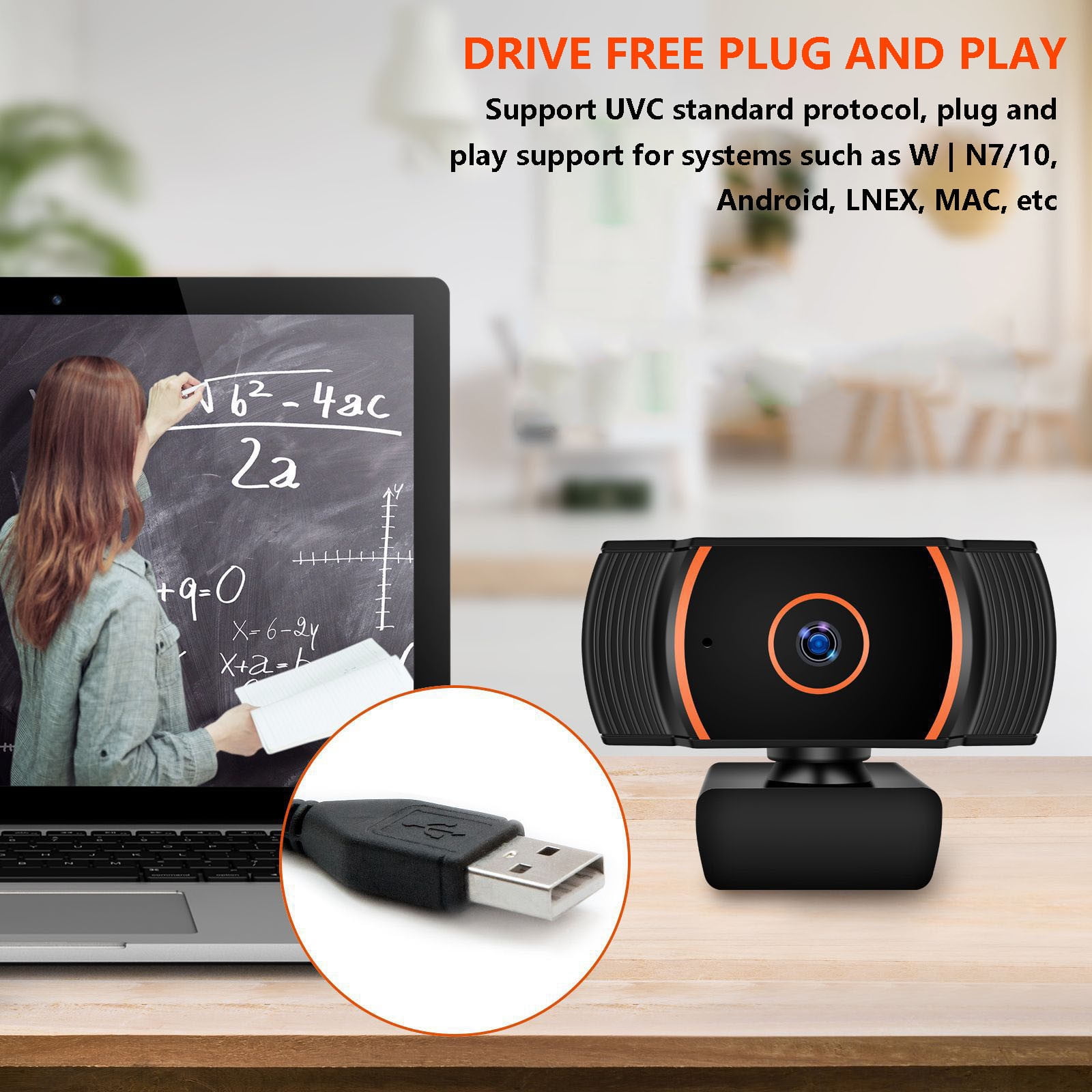 Save on Summer,HD 2K Webcam, USB 2.0 Computer Camera, 1080p Mic, PC ...