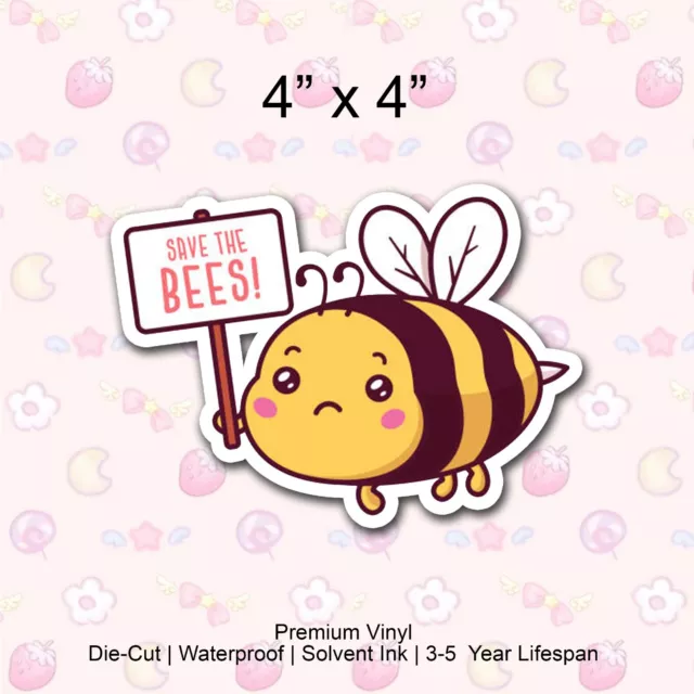 Save The Bees Anime Decal Vinyl Sticker Bee Chibi Bug Sticker Vinyl Bee ...