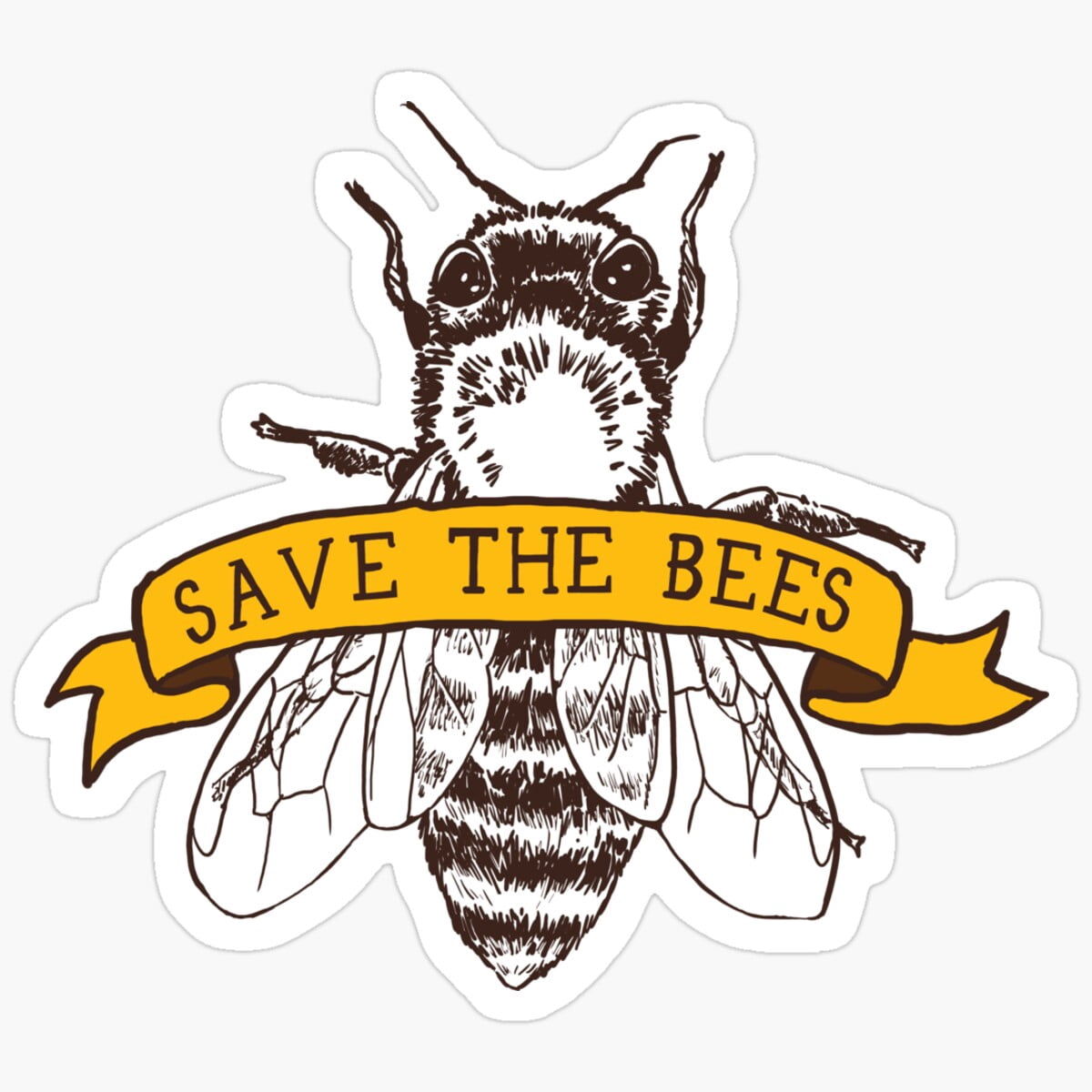 Save The Bees! Sticker. Gift For You - Decorate Laptops, Water Bottles ...