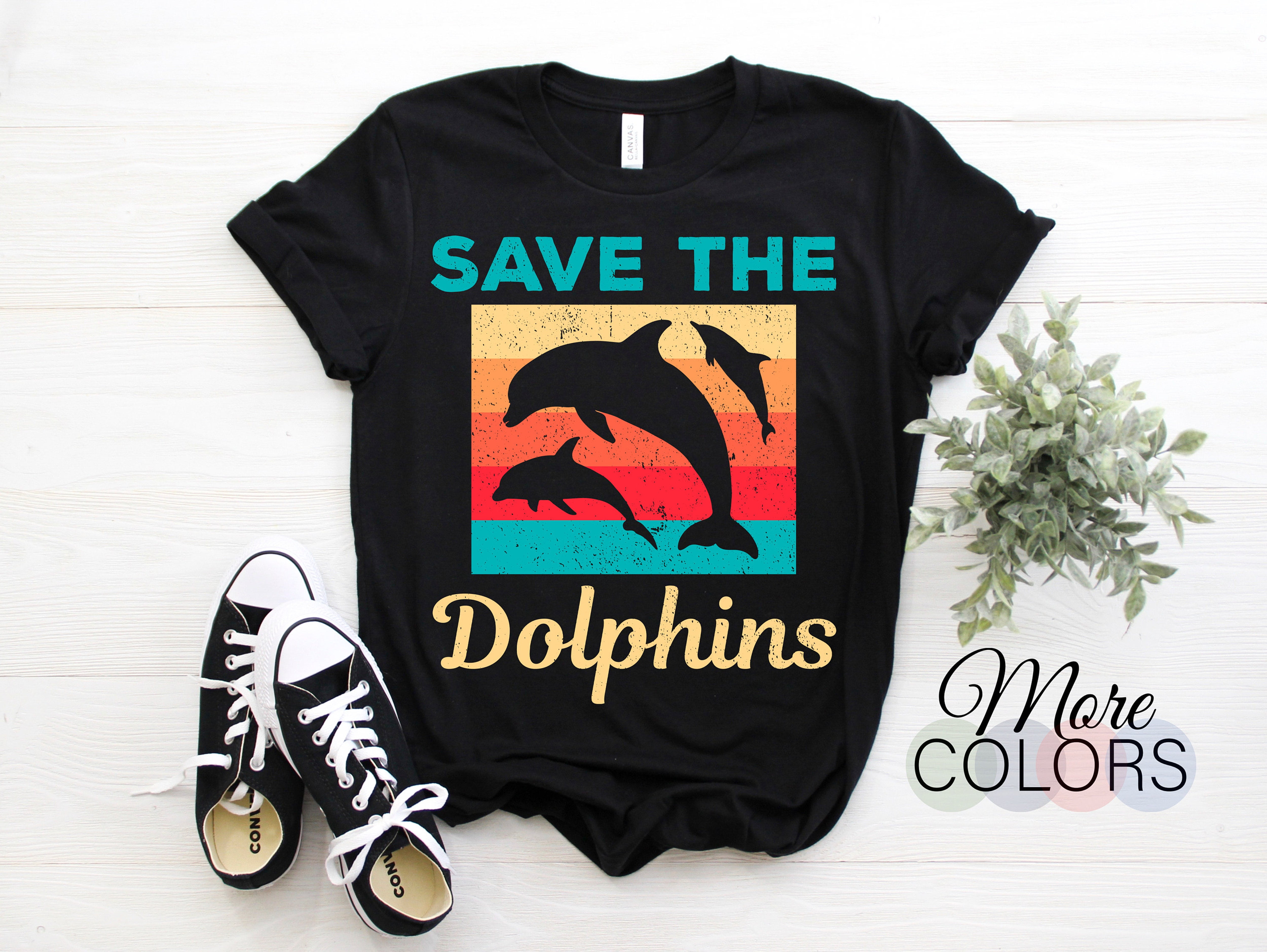 Save The Dolphins Vintage T-Shirt, Dolphin Gift, Water Sea Animals ...