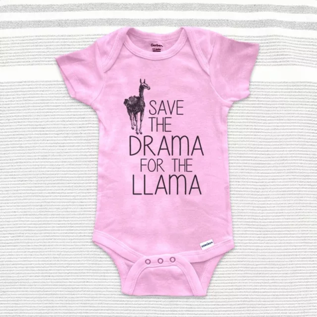 Save The Drama For The Llama Alpaca Zoo Baby Onesie Cute Baby Onesie ...