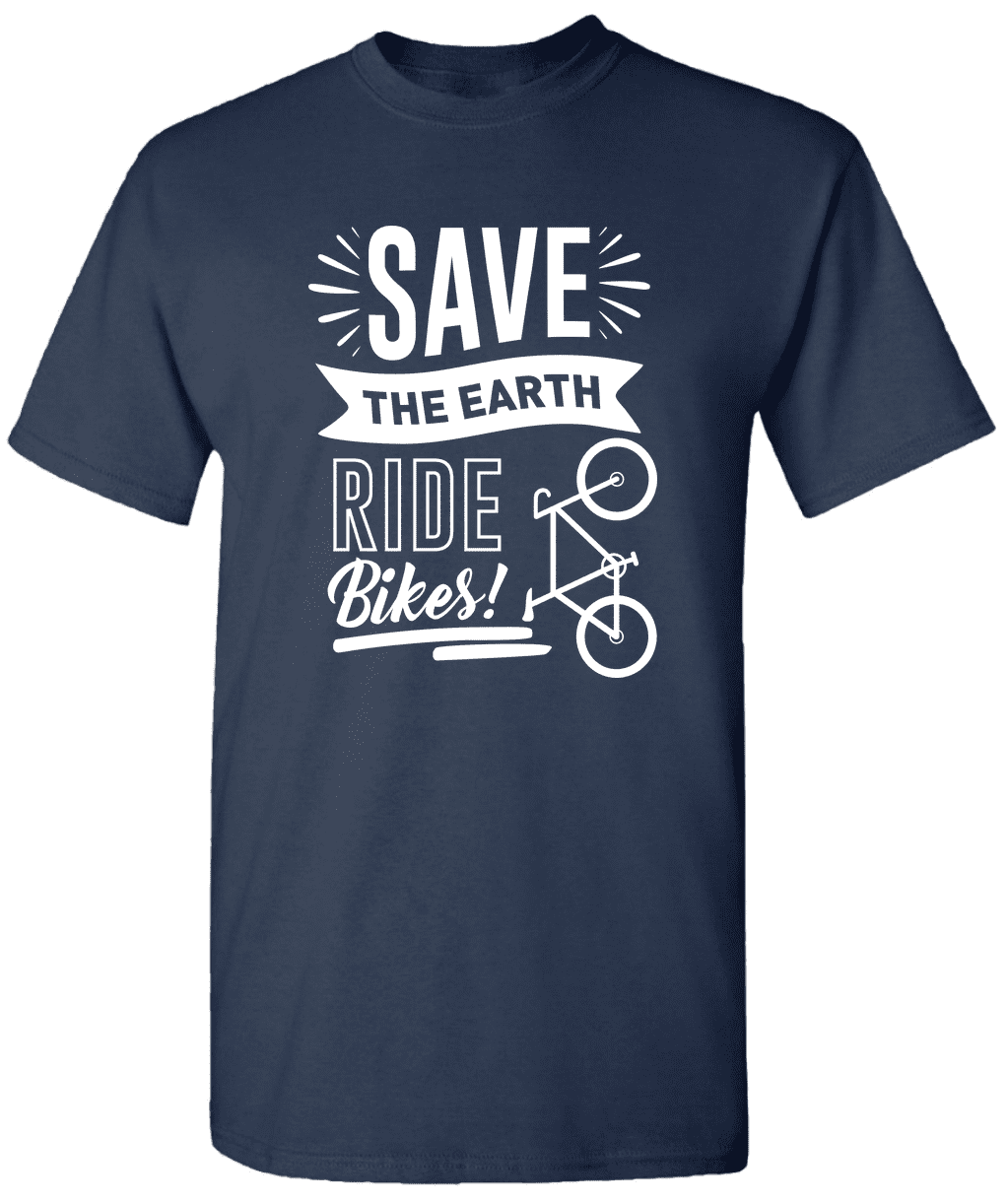 Save The Earth Ride Bikes Mountain Bike Rider T-Shirt Long Sleeve Biker ...