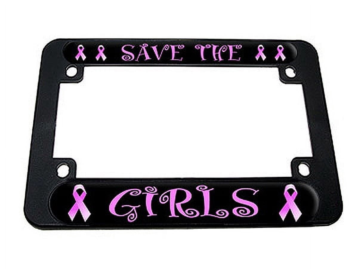 Save The Girls - Breast Cancer Awareness Ribbon Motorcycle License ...
