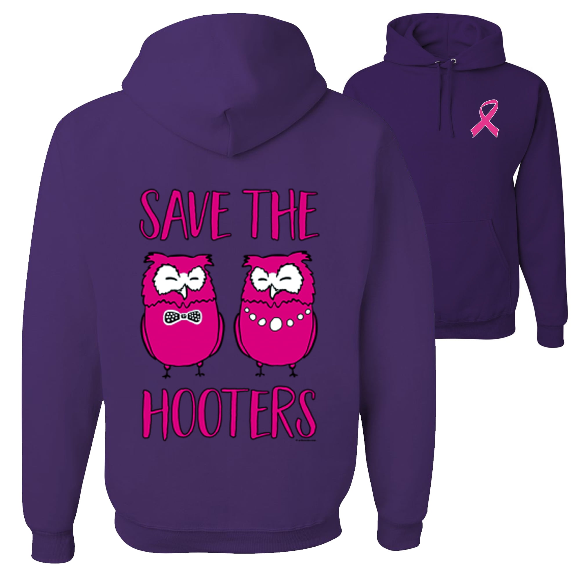 Save The Hooters 2 Chicks Breast Cancer Awareness Front & Back Mens ...
