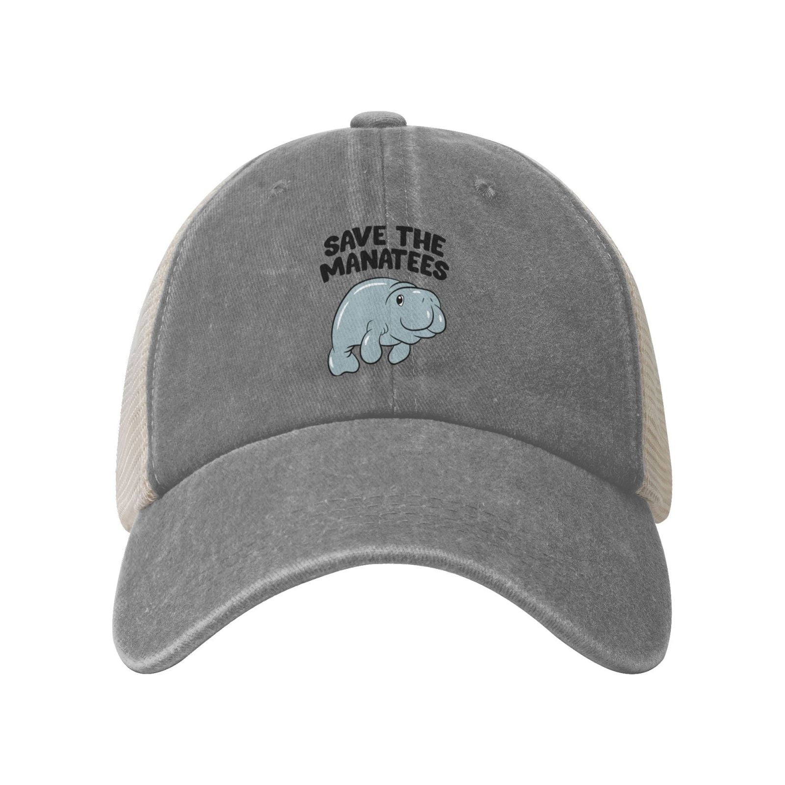 Save The Manatees Logo Unisex Cowboy Mesh Baseball Cap Adjustable ...