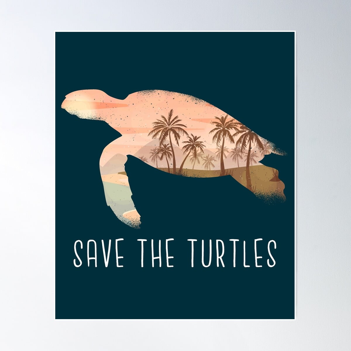 Save The Sea Turtles Poster Wall Art, Modern Wall Decor For Living Room ...